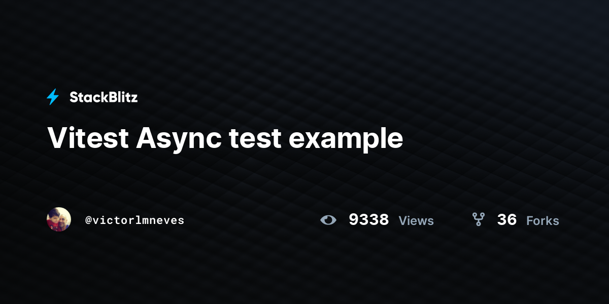 Vitest Async test example - StackBlitz