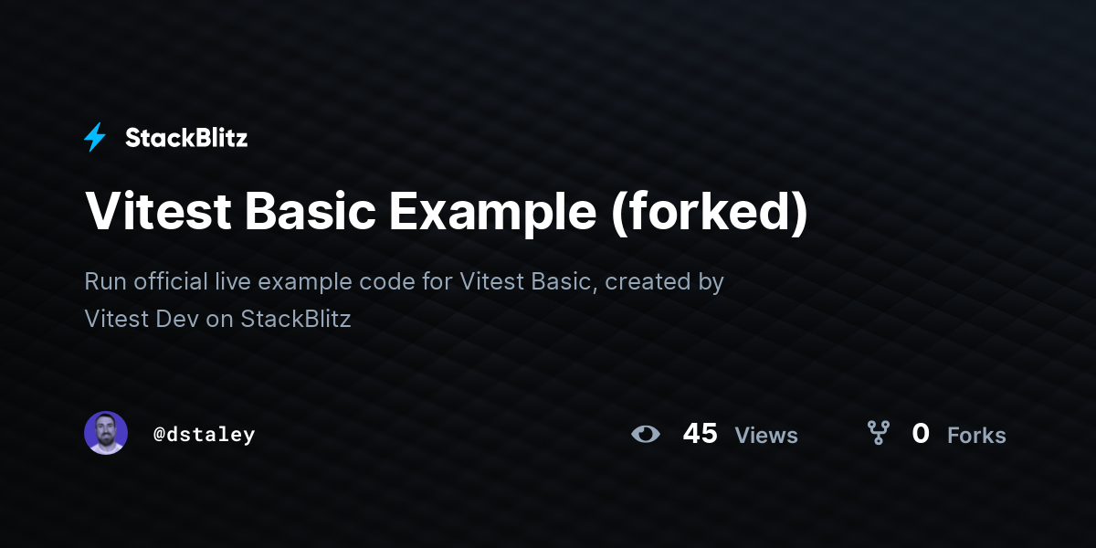 Vitest Basic Example Forked Stackblitz