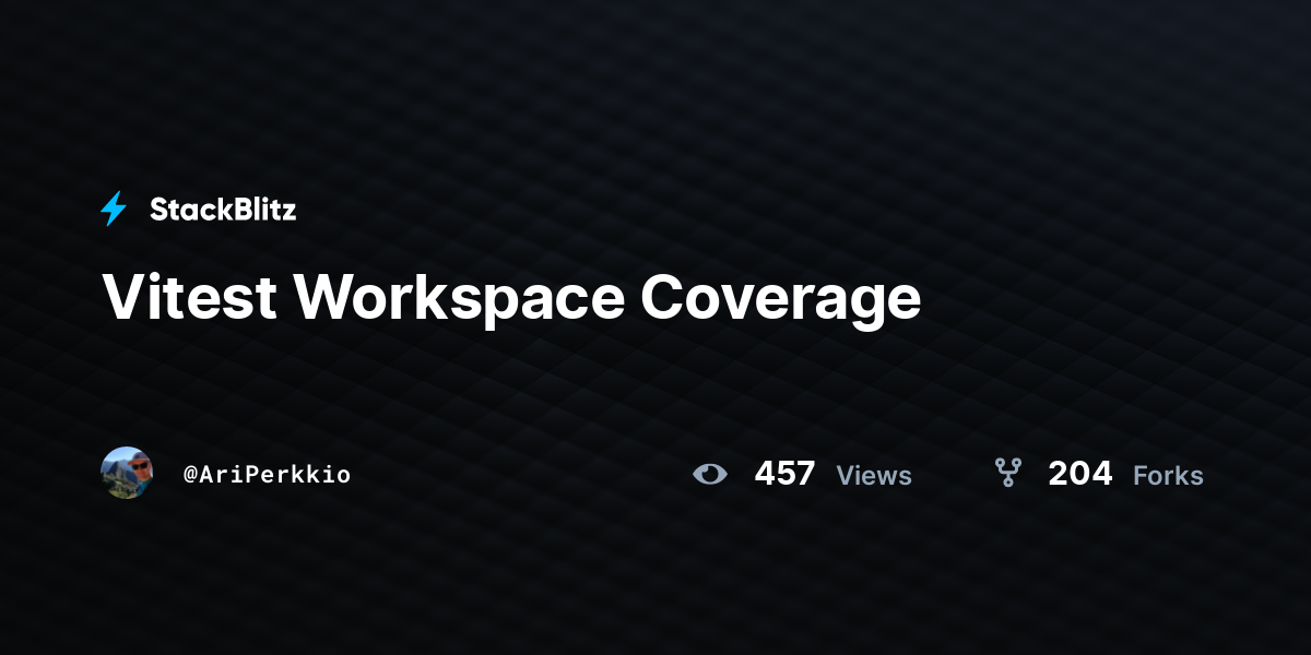 Vitest Workspace Coverage - StackBlitz