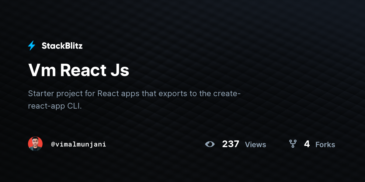 Vm React Js - StackBlitz