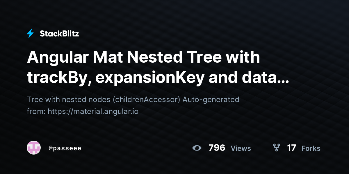 Angular Mat Nested Tree with trackBy, expansionKey and data Update ...