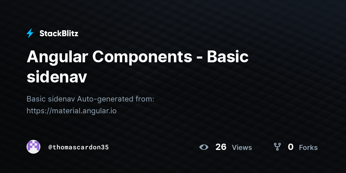 Angular Components - Basic sidenav - StackBlitz
