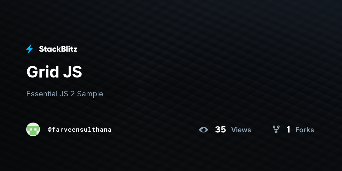 Grid JS - StackBlitz
