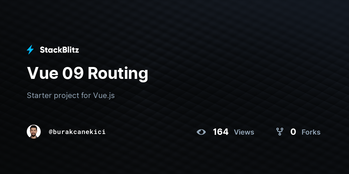 Vue 09 Routing - StackBlitz