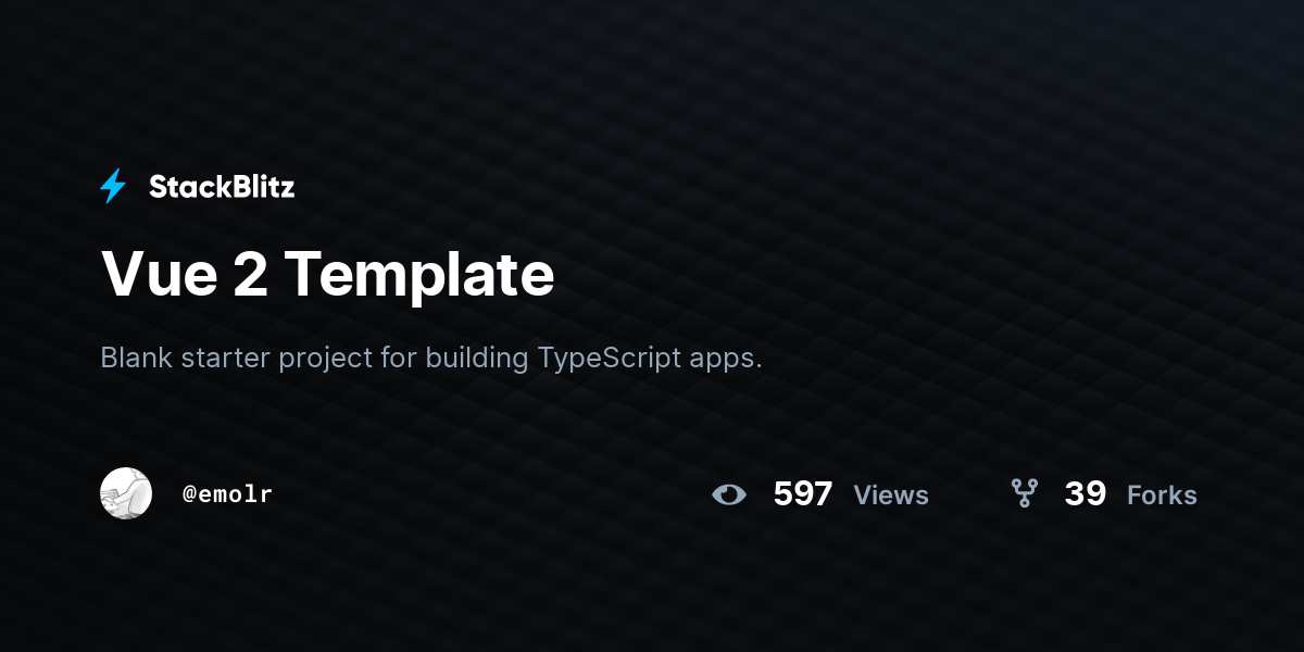 Vue 2 Template - StackBlitz