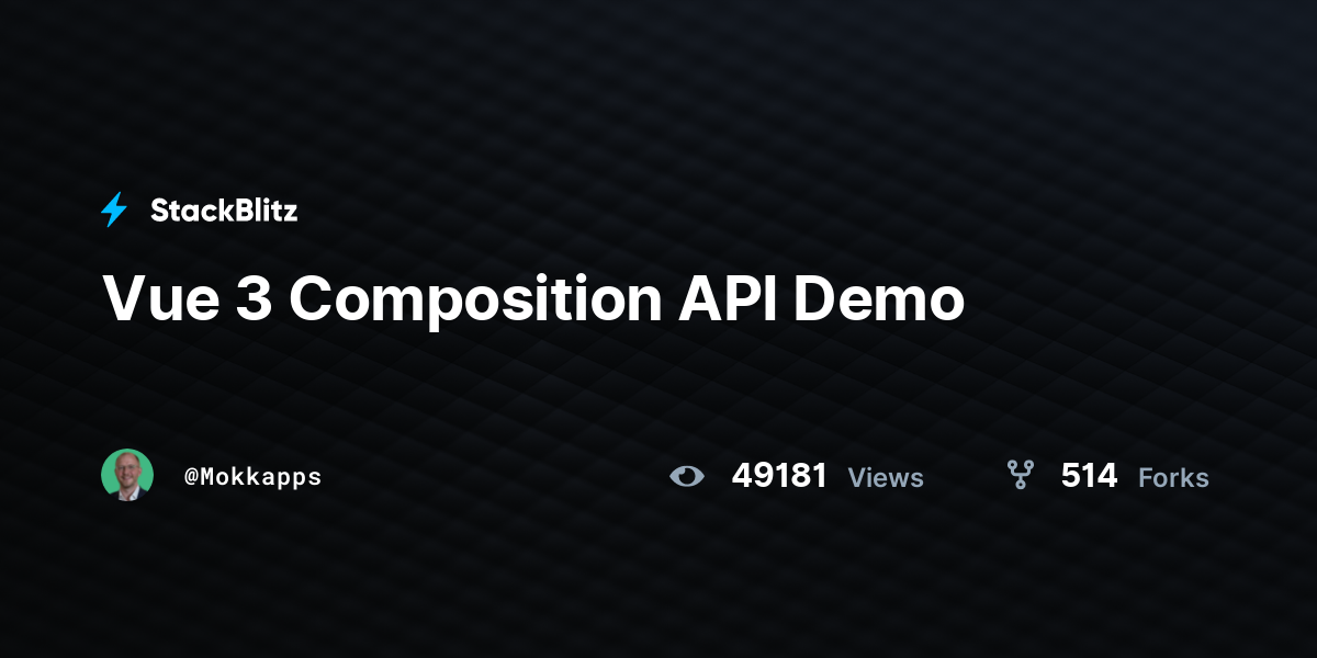 Vue 3 Composition Api Demo Stackblitz