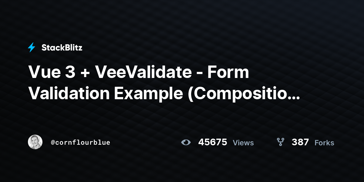 Vue 3 VeeValidate Form Validation Example Composition API 