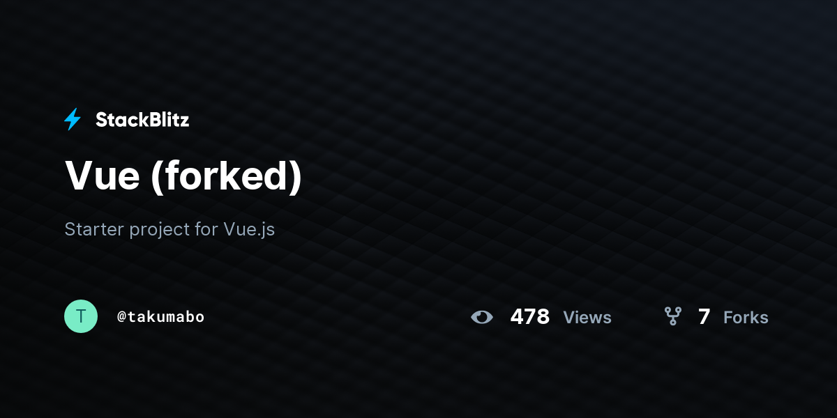 Vue (forked) - StackBlitz