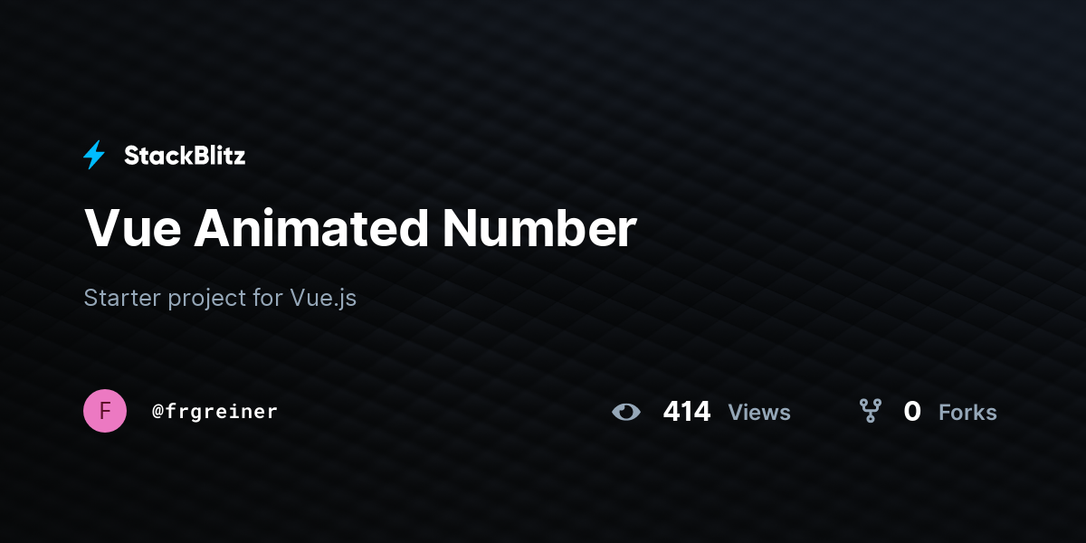 Vue Animated Number - StackBlitz