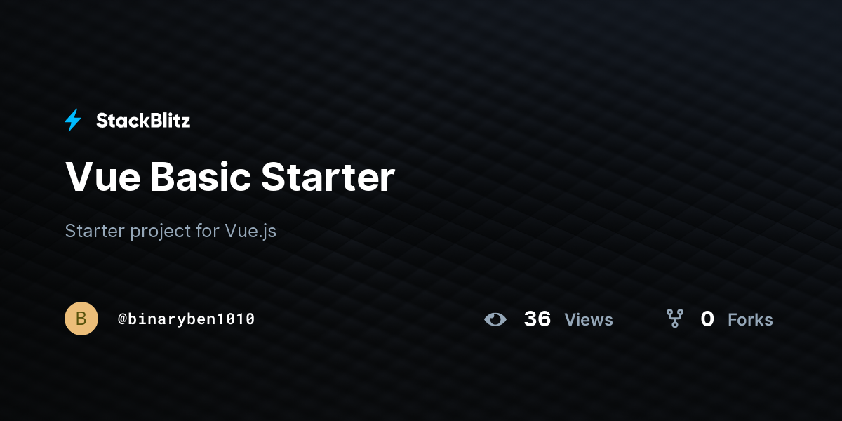 Vue Basic Starter - StackBlitz