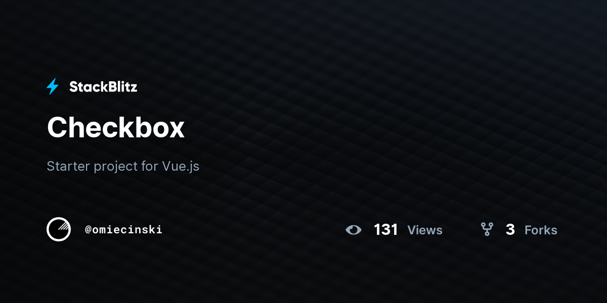 Checkbox - StackBlitz