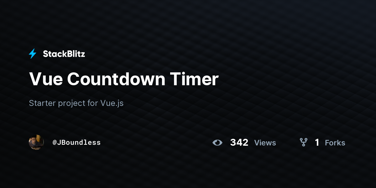 Vue Countdown Timer Stackblitz