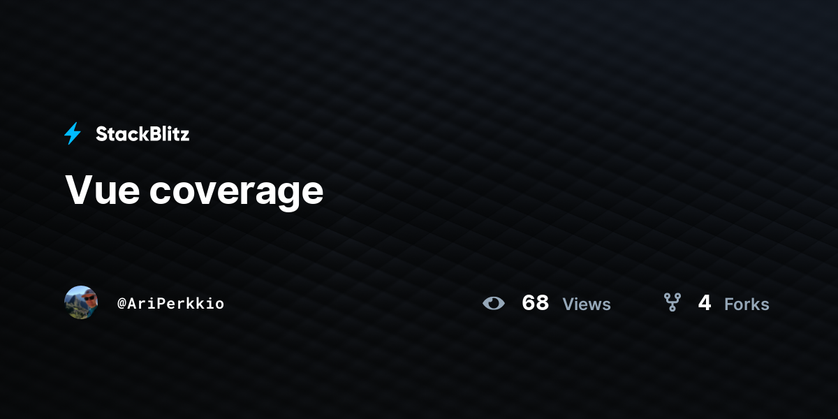 Vue coverage - StackBlitz