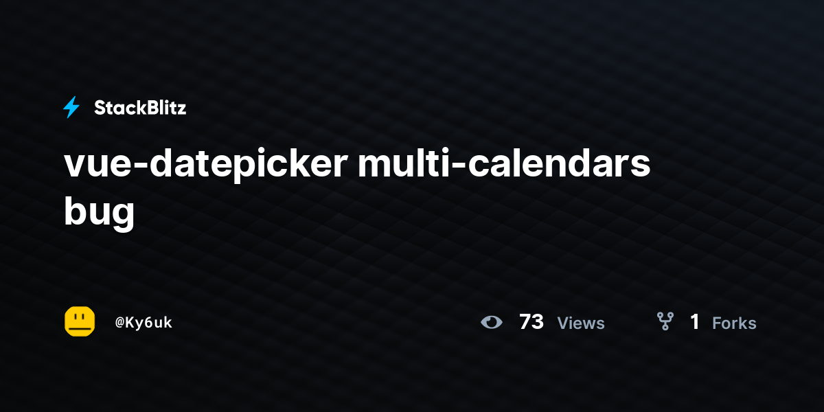 Vue Datepicker Multi Calendars Bug Stackblitz