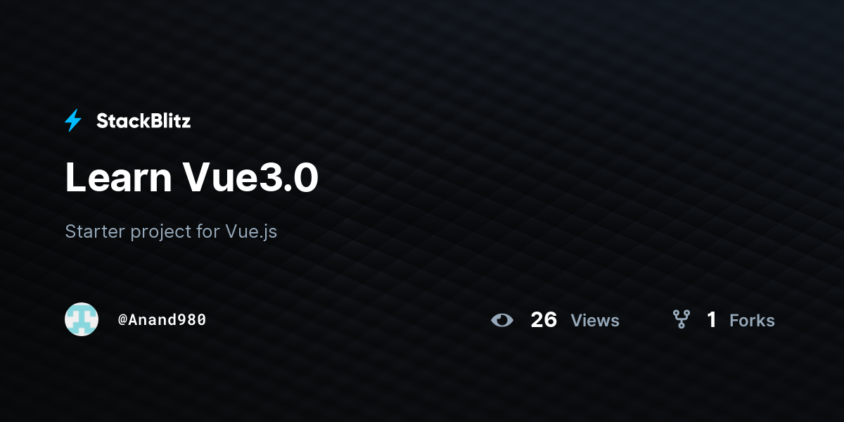 Learn Vue3.0 - StackBlitz