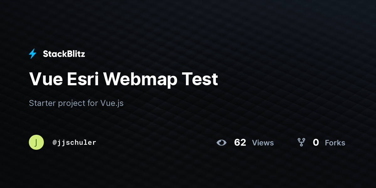 Vue Esri Webmap Test - StackBlitz