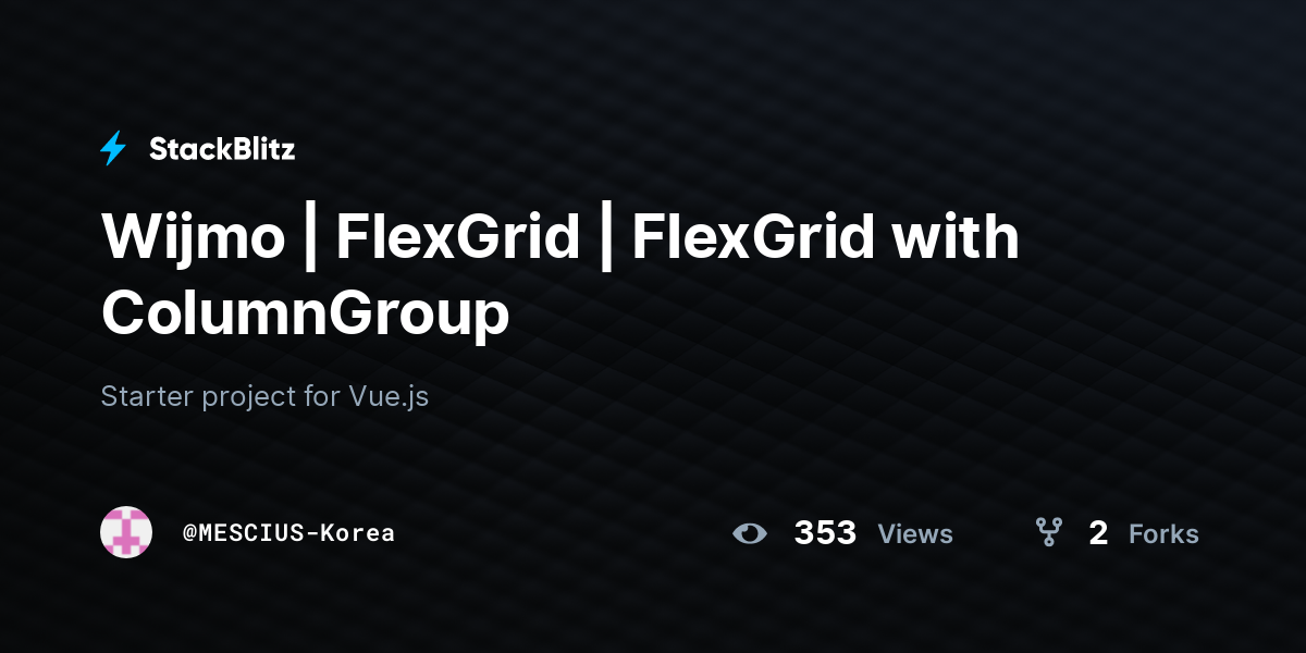 Wijmo | FlexGrid | FlexGrid with ColumnGroup - StackBlitz