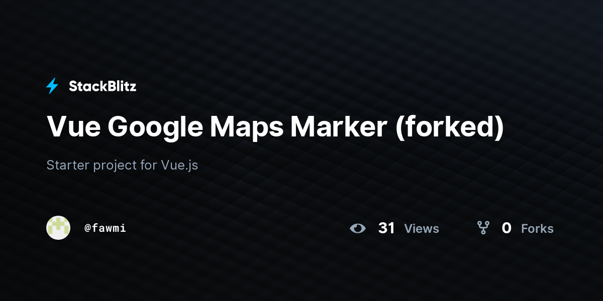 Vue Google Maps Marker (forked) - StackBlitz Vue Google Maps Marker (forked) - StackBlitz