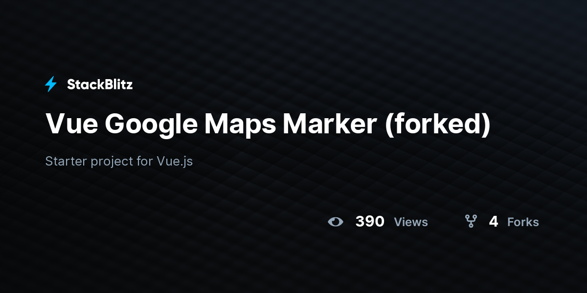 Vue Google Maps Marker (forked) - StackBlitz