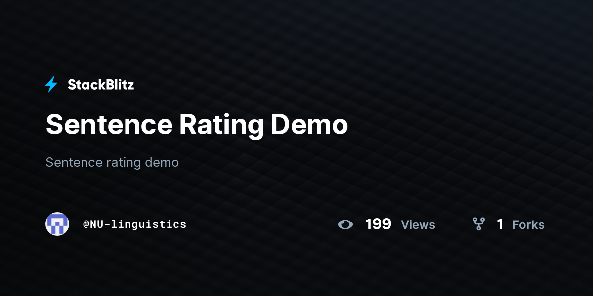 Sentence Rating Demo - StackBlitz Sentence Rating Demo - StackBlitz