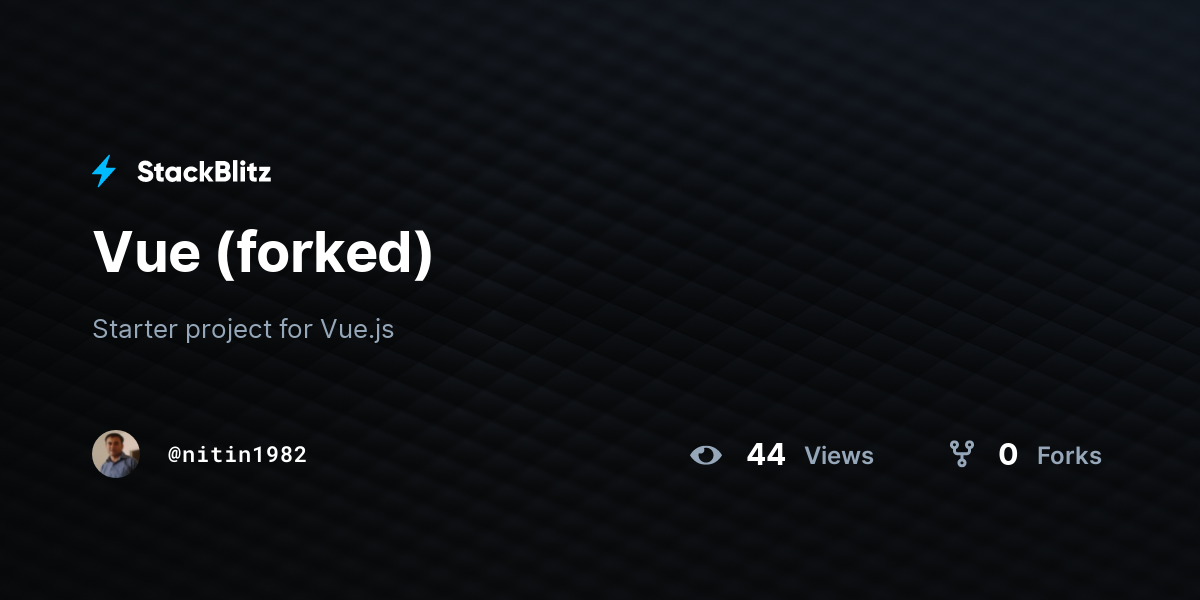 Vue (forked) - StackBlitz