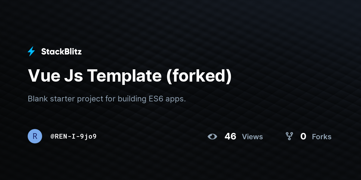 Vue Js Template (forked) - StackBlitz