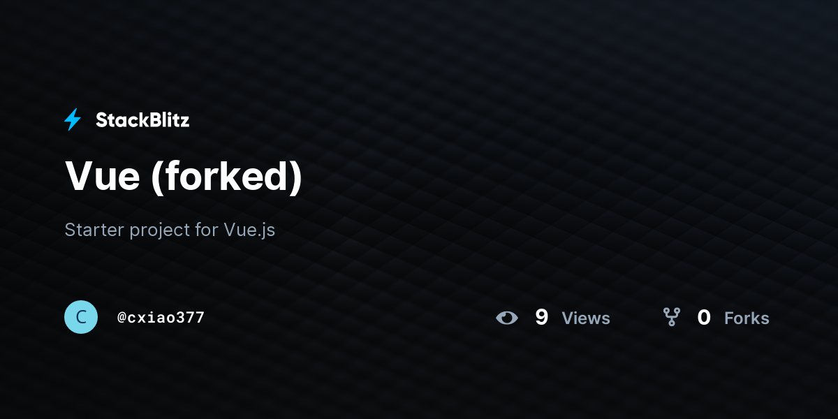 Vue (forked) - StackBlitz