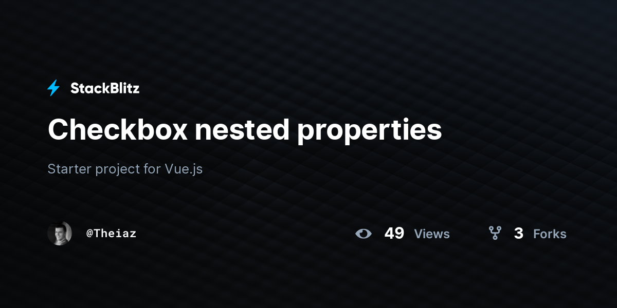 Checkbox Nested Properties Stackblitz 