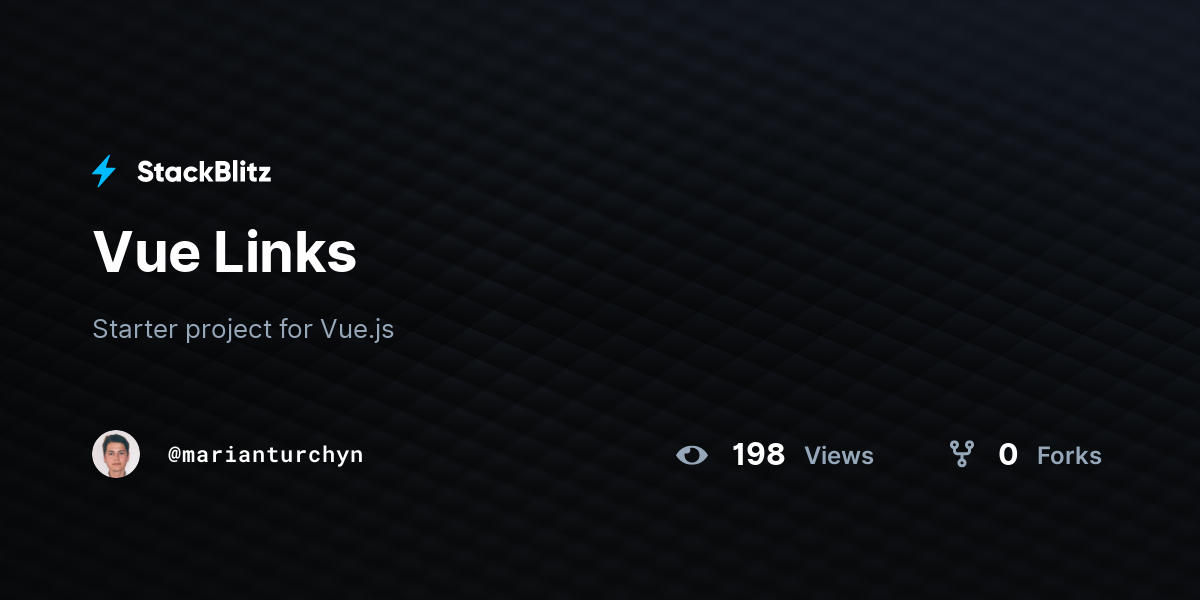 Vue Links - StackBlitz