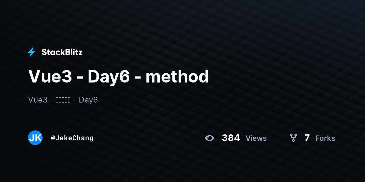 Vue3 - Day6 - method - StackBlitz