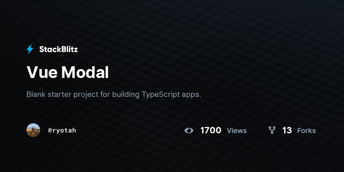 Vue Modal - StackBlitz