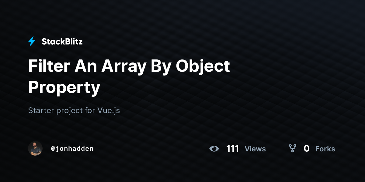 Filter An Array By Object Property - StackBlitz