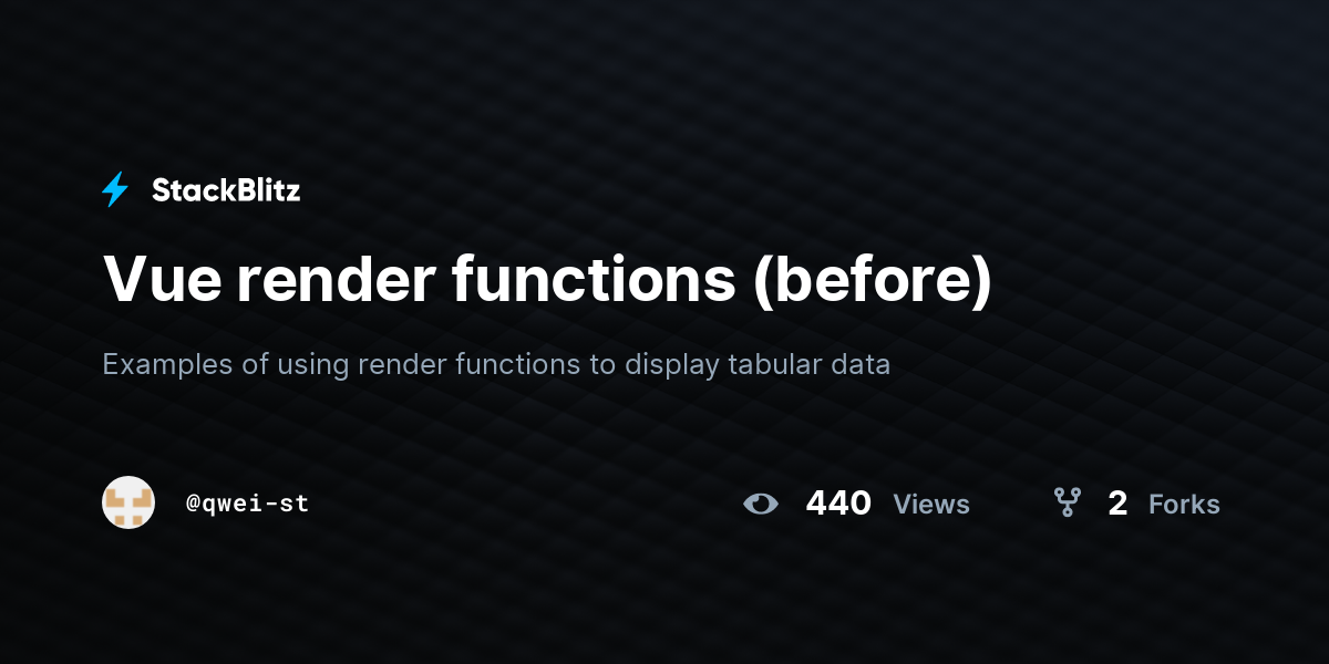 Vue render functions (before) - StackBlitz