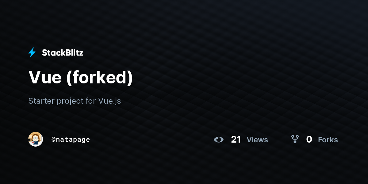 Vue Forked Stackblitz