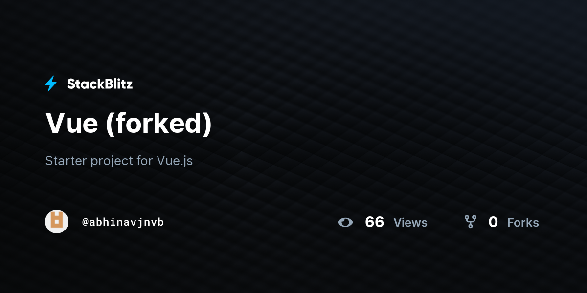 Vue (forked) - StackBlitz