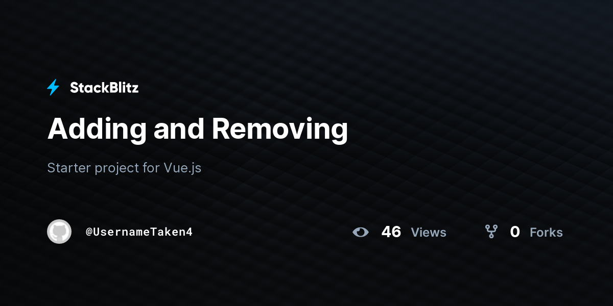 Adding and Removing - StackBlitz Adding and Removing - StackBlitz