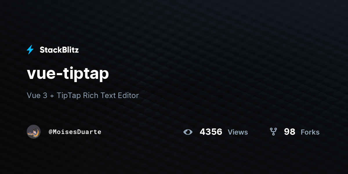 vue-tiptap - StackBlitz