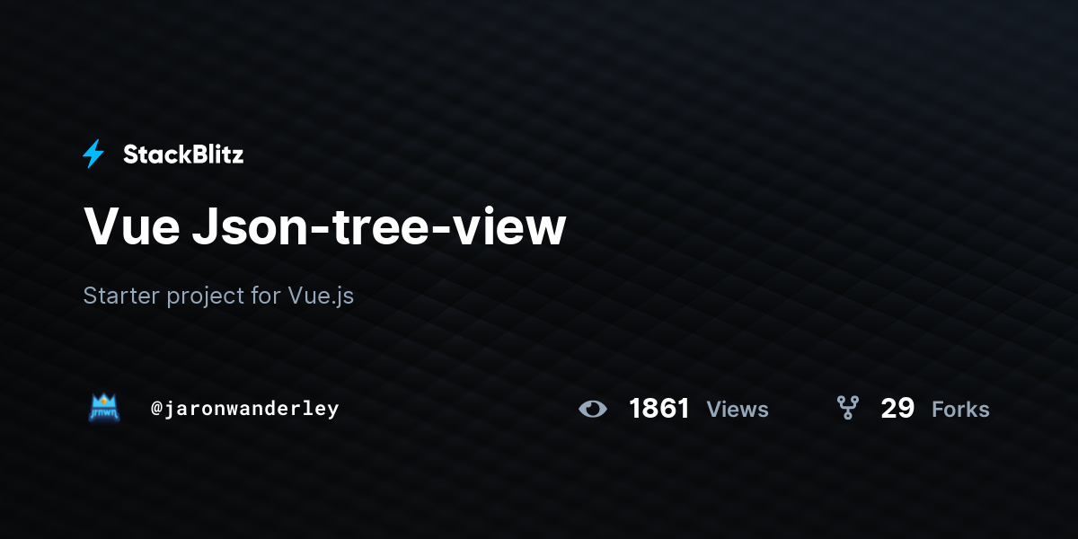 Vue Json tree view StackBlitz