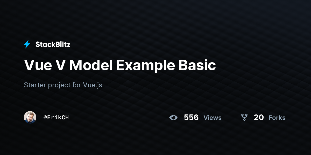 Vue V Model Example Basic - StackBlitz