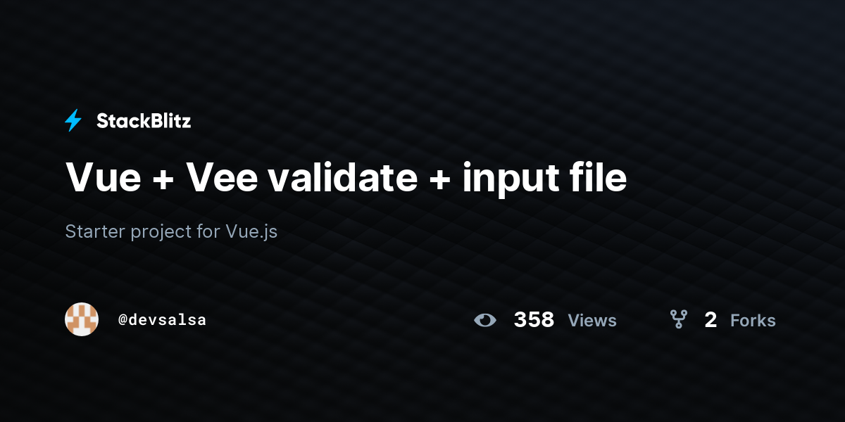 Vue + Vee validate + input file - StackBlitz