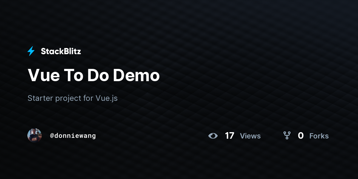 Vue To Do Demo - StackBlitz