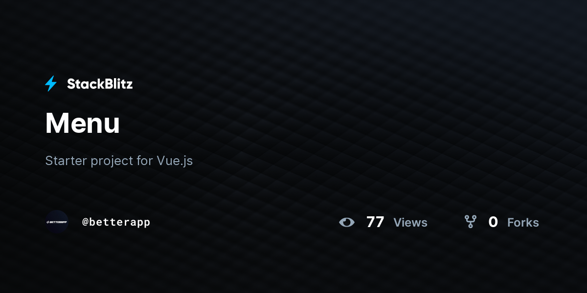 Menu - StackBlitz