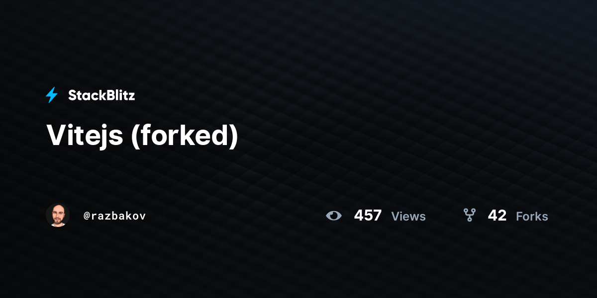 Vitejs (forked) - StackBlitz