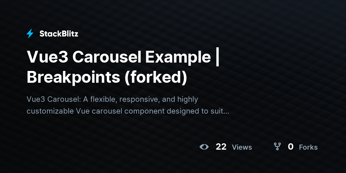 Vue3 Carousel Example | Breakpoints (forked) - StackBlitz