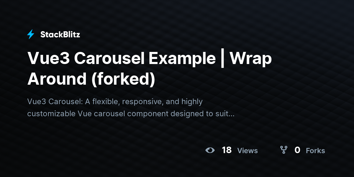 Vue3 Carousel Example | Wrap Around (forked) - StackBlitz