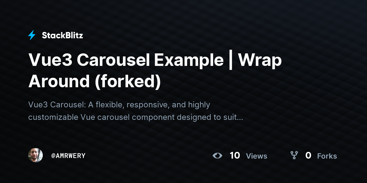 Vue3 Carousel Example | Wrap Around (forked) - StackBlitz