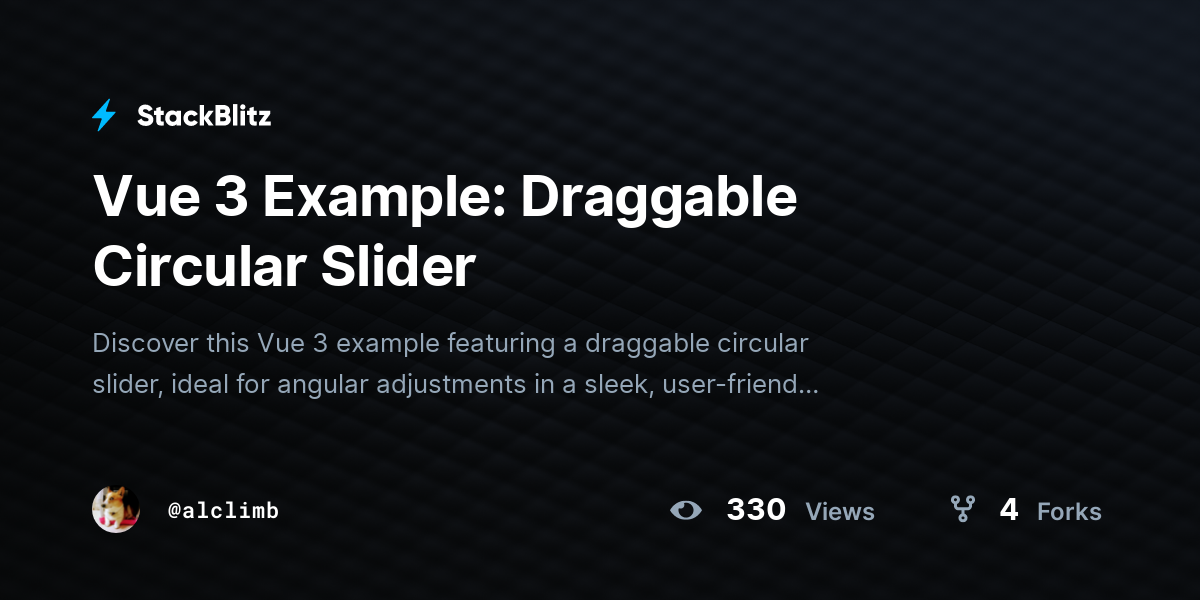 Vue 3 Example: Draggable Circular Slider - StackBlitz