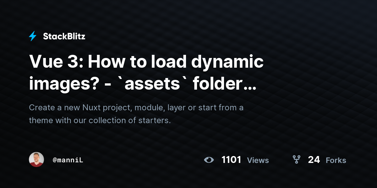 Vue 3: How to load dynamic images? - `assets` folder approach - StackBlitz