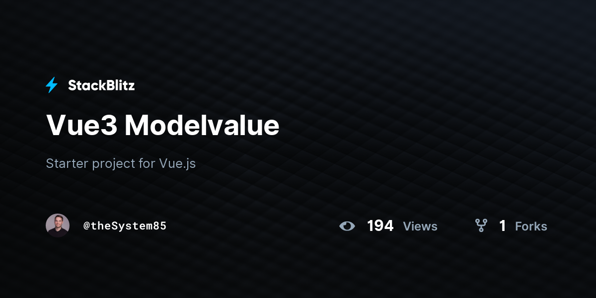 Vue3 Modelvalue - StackBlitz