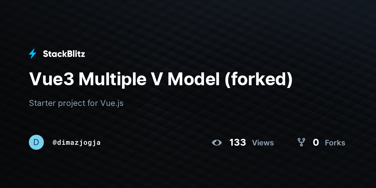 Vue3 Multiple V Model (forked) - StackBlitz Vue3 Multiple V Model (forked) - StackBlitz